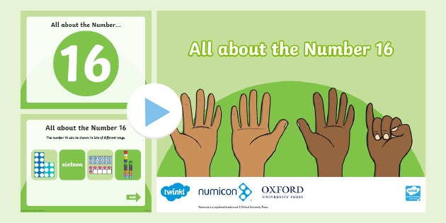 All About Number 16 PowerPoint Including Numicon Shapes